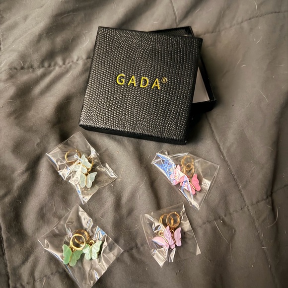 Gada | Jewelry | Ada Butterfly Earrings Set Purple Pink Blue Green ...